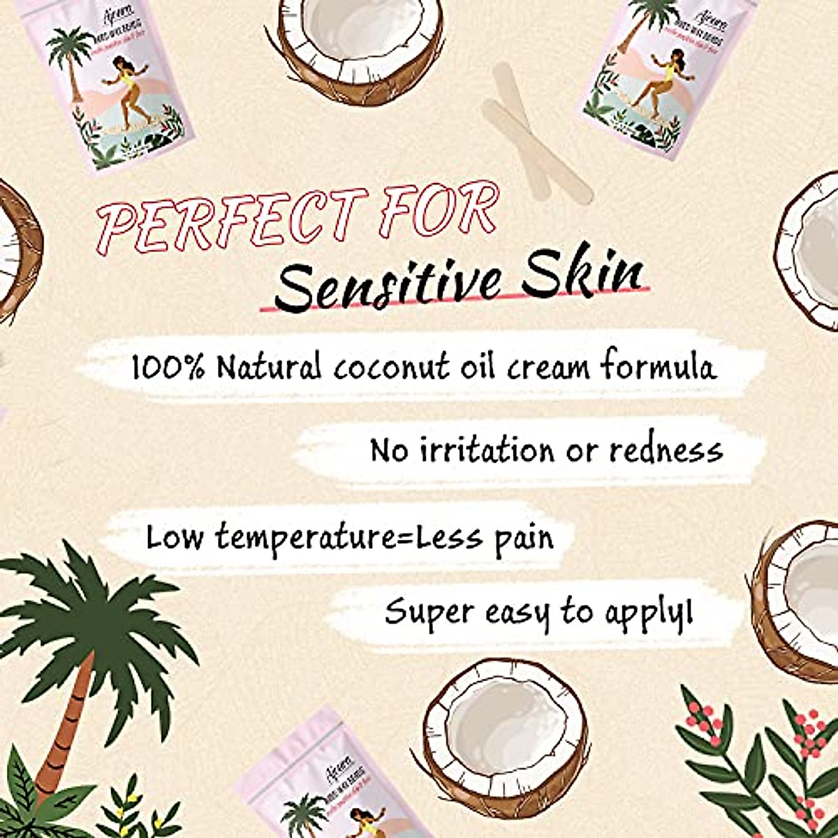 Hard Wax Beads, Ajoura 1lb Refill Wax Beans for Hair Removal Kit, Brazilian Coarse Waxing for Bikini, Face, Eyebrow, Back, Chest, Legs, Armpit, At Home Waxing Beads for Women Men