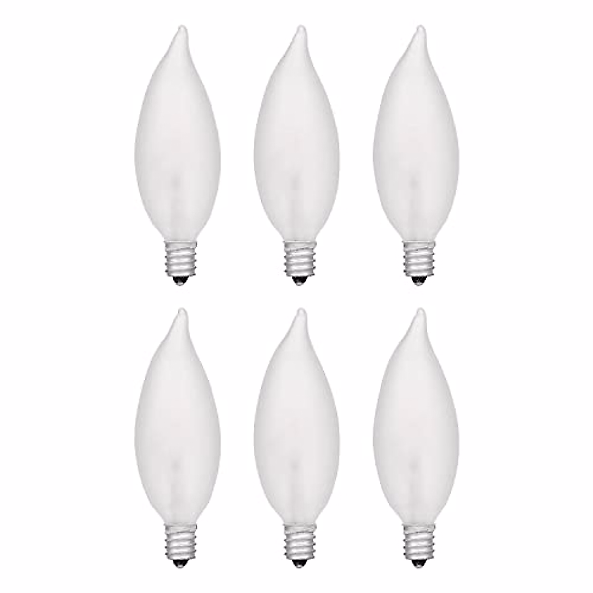 SYLVANIA Double Life Incandescent Light Bulb, B10, 40W, Dimmable, Candelabra Base, 285 Lumens, Frosted - 6 Count (Pack of 1) (15323)