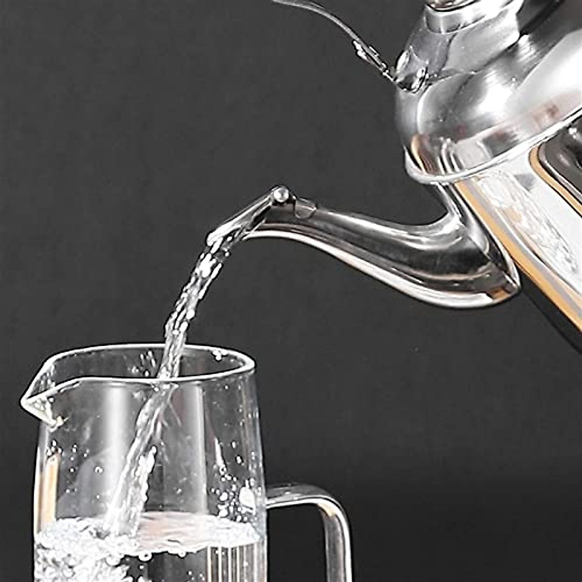 Food Grade Stainless Steel Tea Kettle Stove Top Whistling Silver Teapot,Large Capacity,Gas Electric Applicable (Size : 4L)