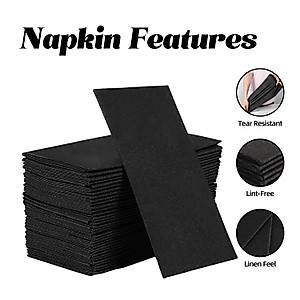 KAMMAK 100 Pack Black Napkins Disposable Linen Feel Dinner Paper Napkins Bulk, Soft Thick and Absorbent Fancy Napkins Cloth Like for Bathroom, Kitchen, Wedding,Christmas Party and Any Events
