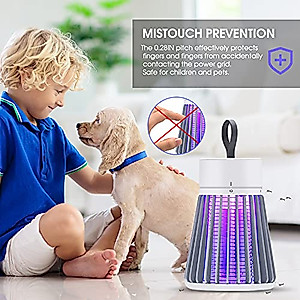 Bug Zapper for Indoor & Outdoor - Rechargeable Mosquito and Fly Killer with LED Light, Portable Electric Mosquito Zapper for Home Bedroom Camping, Mosquito Trap Up to 6 Hours of Battery