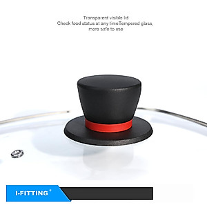 Square Glass Lid 12'', Clear Tempered Glass Vented Square Pan Lid, Replacement Cookware, Frying Pan Cover by IFITTING,1Pack, inner diamater 11.56'' outer diameter 12''