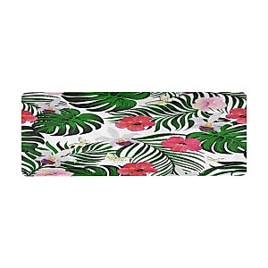 Qilmy Hibiscus Flower Yoga Mat, Non-Slip Texture Pro Yoga Mat Eco Friendly Exercise & Workout Mat for Yoga, Pilates and Floor Exercises