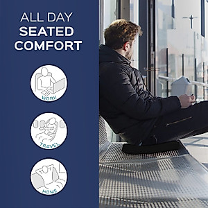 bonmedico Orthopedic Seat Cushion - Plush 16 x 16 Inch Memory Foam Comfort Chair Cushions for Height Boosting, Back Relief - Pressure Aid Support Pillow for Office, Car, Home & Wheelchair