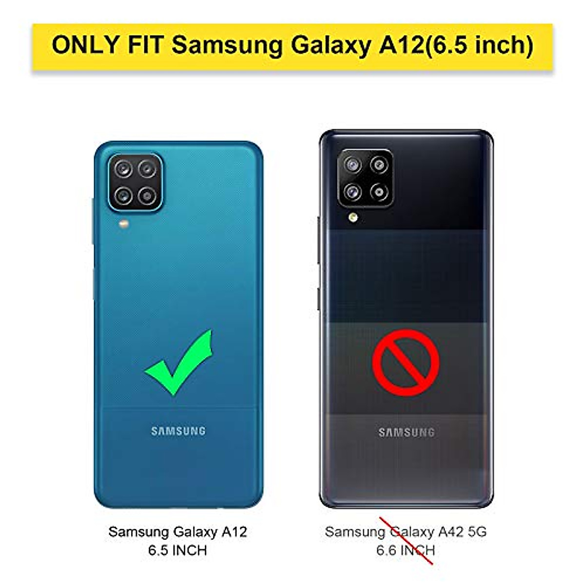 for Samsung Galaxy A12 Case with Built-in Screen Protector, Full Body Protection Shockproof Cover Case, [Rugged PC Front Bumper + Soft TPU Back Cover] Armor Protective Phone (Navy Blue), GTPY-SA12-B