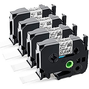 Compatible 18mm Label Tape Replacement for Brother P Touch TZe Label Tape Multicolor Bundle with TZe-241 Label Tapes, 0.7" x 26.2', Clear/White/Black Tape (Total 8-Pack)