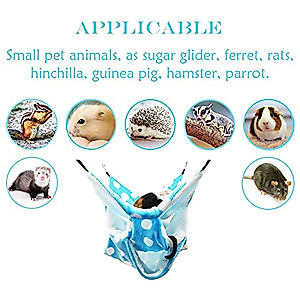 LEFTSTARER Rat Ferret Sugar Glider Cage Hammock Bedding Small Pet Cage Accessories Toy Triple-Layer Hammock Bedding for Hamster Guinea Pig Sugar Glider Rat Ferret Chinchilla Playing Sleeping(Grey)