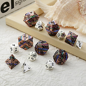 Metal DND Dice Mini,DNDND 10mm Metallic D&D Dice Set with Gorgeous Gift Dice Box for Dungeons and Dragon D&D Game (Silver with Black Num)