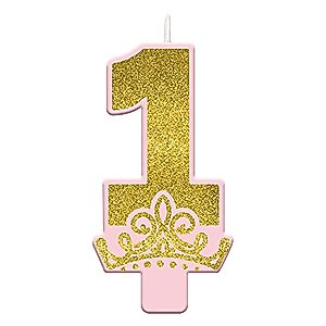 Disney Princess Toddler 1st Birthday Candle - 5" x 2 1/2", 1 Pc