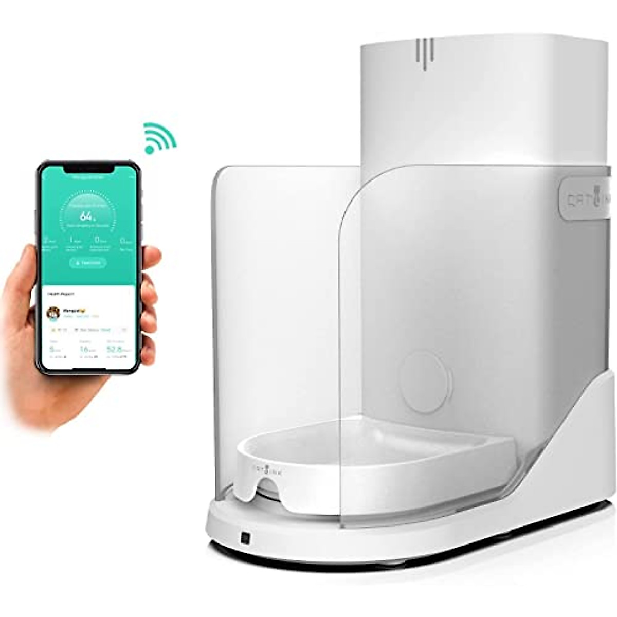 CATLINK Automatic Cat Feeder, Health Report for Cats, 3.5L Capacity WiFi Enabled Smart Cat Feeder, App Control, Portion Control, Multi-cat Identification, Timed Cat Food Feeder with Ceramic Bowl