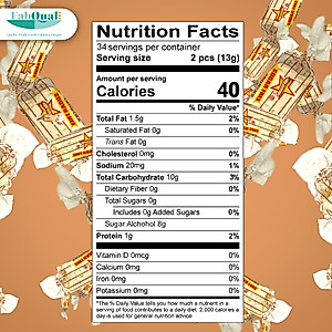 FabQual's Pack Of 1Lb Atkinsons Sugar Free Peanut Butter Bars Candy Sugar Free Candy Bars Bulk Sugar Free Hard Candy Bulk Old Fashioned Candy Bars Sugar Free Peanut Butter Candy Peanut Butter Logs