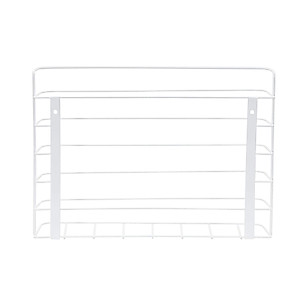 Household Essentials White Tall Basket Organizer | Mounts to Solid Cabinet Doors or Walls