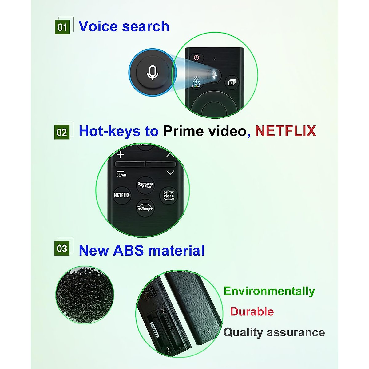 JISOWA Replacement Voice Remote Control Universal for Samsung Smart TV 4k 8K Ultra HD Neo QLED OLED Frame Crystal UHD Series Q60B Q70B Q80B QN85B QN90B QN95B QN800B QN900B S95B 2021-2022-2023 Models