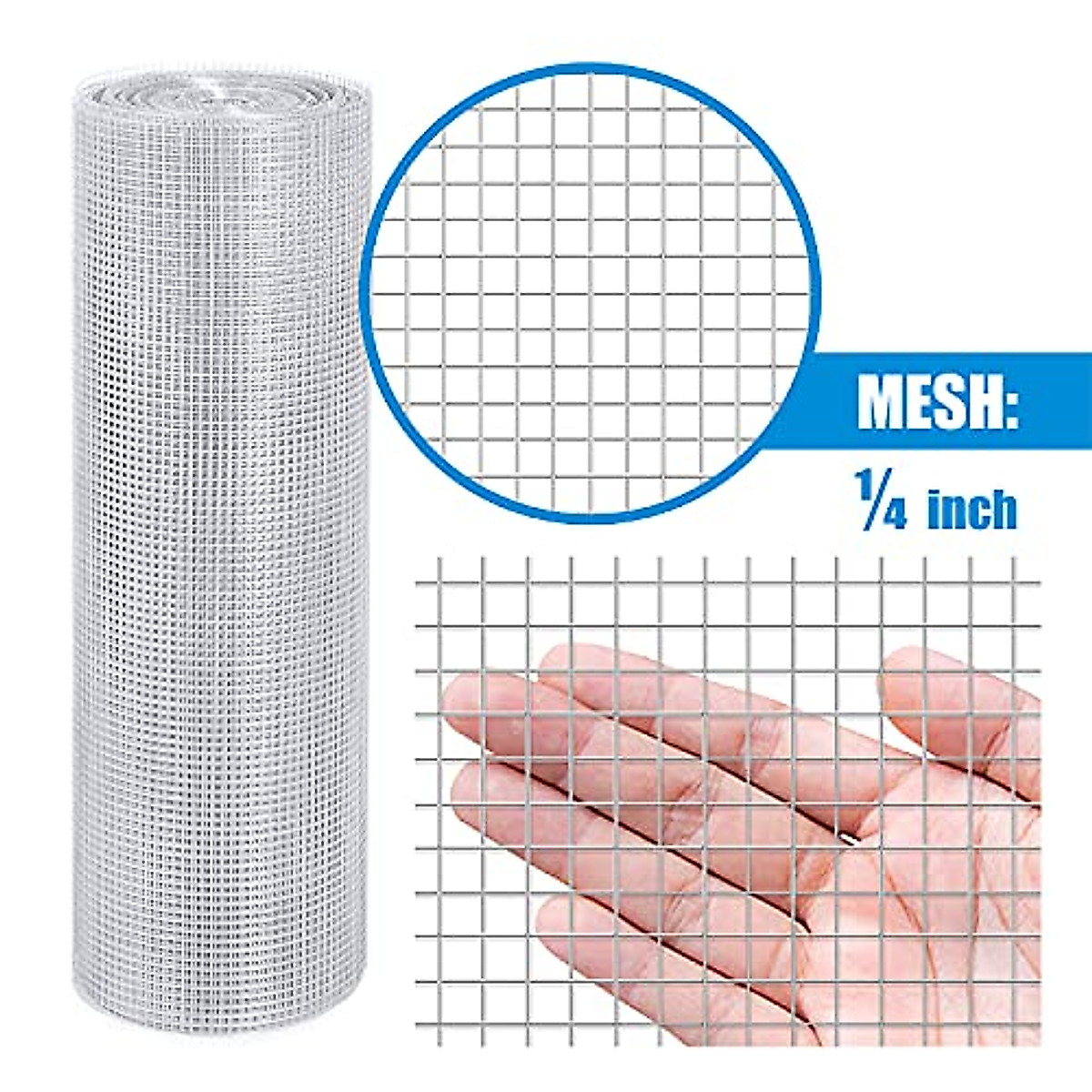 Fencer Wire 23 Gauge Galvanized Hardware Cloth with Mesh Size 1/4" x 1/4" (2 ft. x 50 ft.)