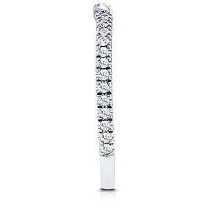 Kobelli Notched Diamond Wedding Band 1/8 Carats (ctw) in 14k White Gold, Size 7, White Gold