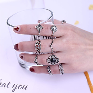 ORAZIO 85Pcs Stackable Knuckle Rings Set for Women Vintage Rings Stacking Midi Finger Rings Bohemian