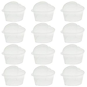 Tegg Storage Box 32PCS 1.5 oz Heart Shaped Transparent Plastic Storage Containers with Lids for Slime Foam Ball