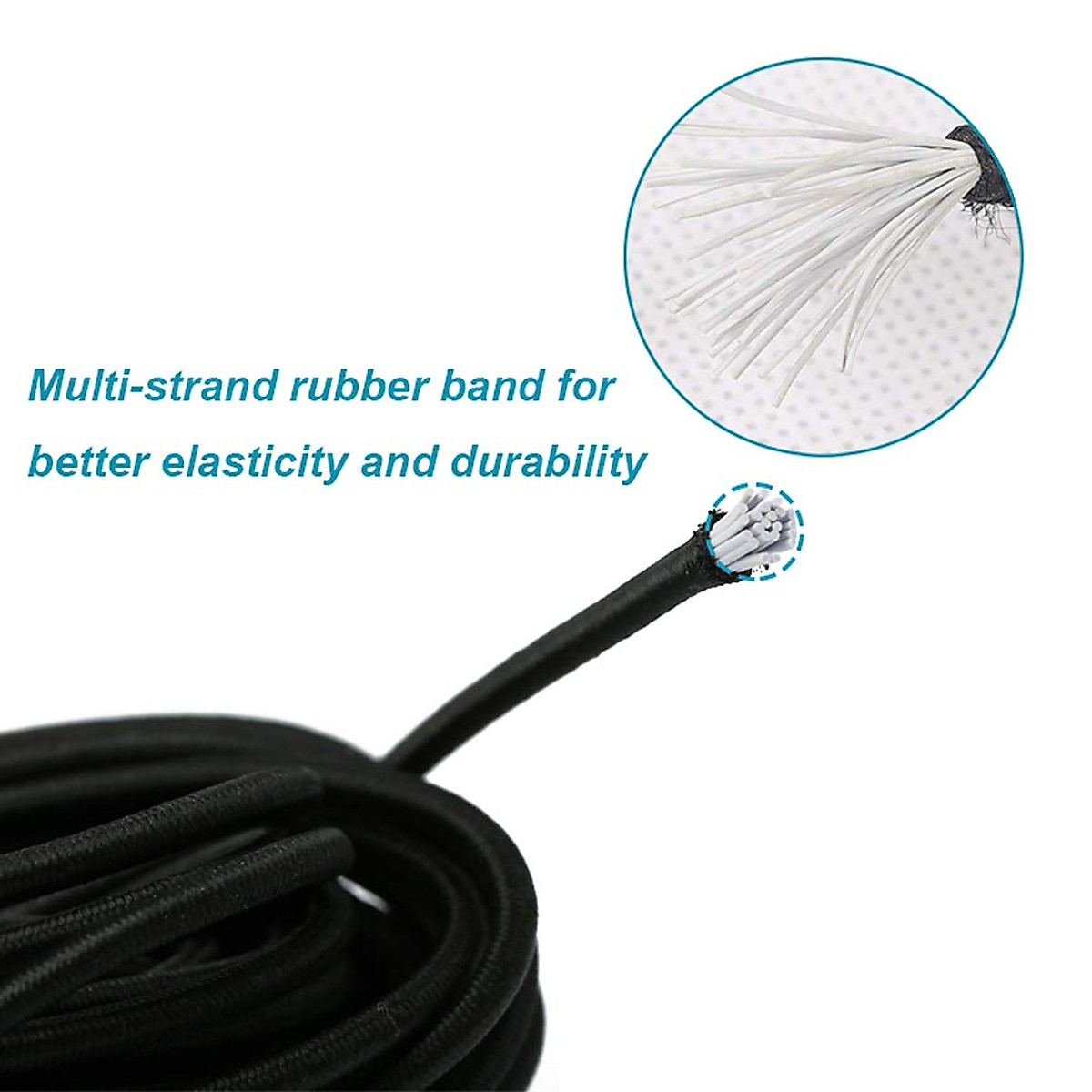 4 Pcs Replacement Cord for Zero Gravity Chair, Universal Recliner Elastic Laces/Chair Accessories Repair Tool Kit for Lounge Chair, Bungee Chair - 2.2m & 1.4m (7.2ft & 4.6 ft)