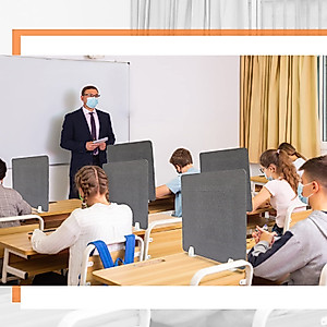 6 Packs Desk Divider Privacy Panel 20 x 24 Inch Acoustic Freestanding Desktop Partition Desk Dividers for Office Student Test Dividers Sound Proof Dividers Reducing Noise Visual Distractions (Gray)