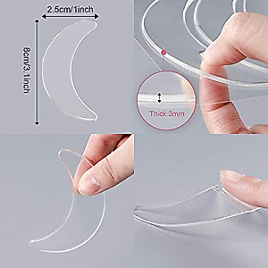 Syhood 12 Pieces Silicone Eye Wrinkle Pads Anti Aging Silicone Pads Reusable Reduce Skin Wrinkles Under Eye Patches Cleavage for Mouth and Eyes(Transparent)