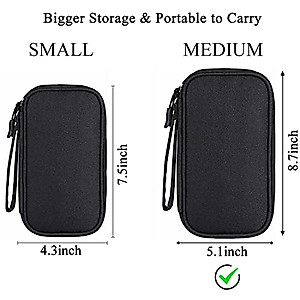 Bevegekos Tech Organizer Travel Case, Carrying Tech Kit for Electronics and Accessories (Medium, Black)