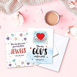 Scripture Cards - Set of 48 Boxed Bible Verse Blank Note Cards with Envelopes - Christian Greeting Cards/Inspirational Prayer Cards, 6 Designs. Christian Stationary with Bible Verses