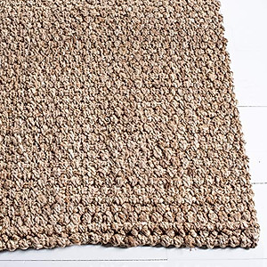 Safavieh Natural Fiber Collection 3' x 3' Square Natural NF189A Handmade Contemporary Rustic Farmhouse Premium Jute Entryway Living Room Foyer Bedroom Accent Rug
