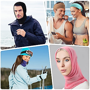 Jiuguva 26 Pcs Neck Gaiter Men Face Mask Headband Boho Head Wrap Headwear Bulk Hiking Seamless Neck Scarf Skull Bandana Women (Solid Color,Basic Style)