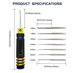 HOPLEX Model Chisel with 0.1/0.2/0.4/0.6/0.8/1.0/2.0mm Blade Resin Carved Scribe line Modeling Scriber