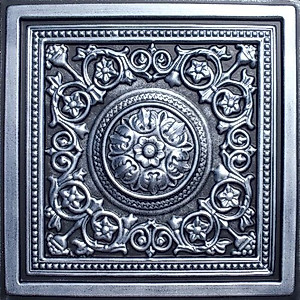 Majesty Antique Silver Black (24x24 PVC) Ceiling Tile