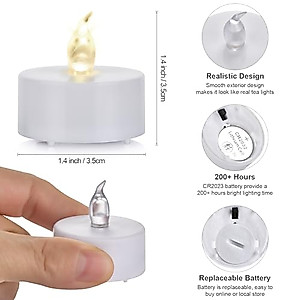 Battery Operated Tea Light Candles:150 Pack Flameless LED Realistic Flickering Candles 200+ Hours Electric Fake Candle in Warm White Ideal for Party, Wedding, Birthday, Gifts and Home Decoration