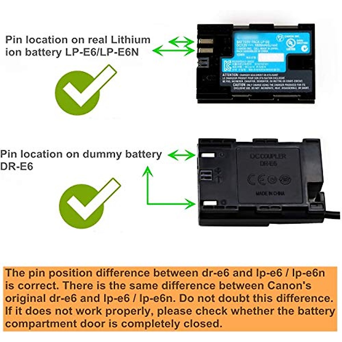 ACK-E6/ACE6N DR-E6 Continuous Power Adapter LP-E6 Dummy Battery for Canon EOS 70D 80D 90D 5Ds 5Ds R 5D Mark II III IV 6D 6D Mark II 7D 7D Mark II 60D 60Da EOS R R5 R6 R7 Cameras by Tengdaxing