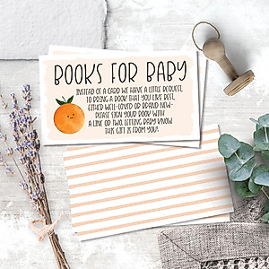 m&h invites 50 Little Cutie Books for Baby Shower Request Cards - Invitation Inserts - Gender Neutral or Girl Baby Shower