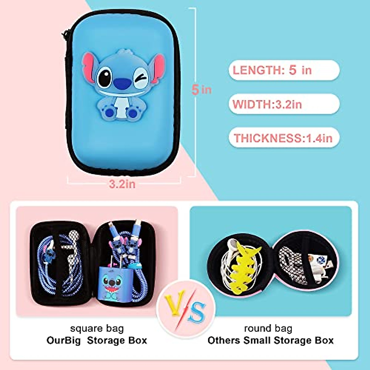 [2023 Upgrade Styles] DIY Protector Stitch Set,Data Cable USB Charger Data Line Earphone Wire Saver Protector Compatible for iPhone 7 8 Plus X iPad iPod iWatch Series (Stitch)