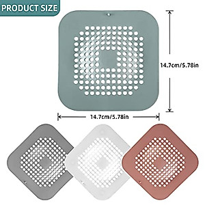 Shower Hair Drain Catcher,Convex Cover for Stopper with Suction Cup,Suit for Bathroom,Bathtub,Kitchen 4 Pack