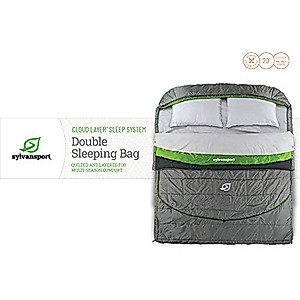 SylvanSport Cloud Layer Sleeping Bag for Adults - Adjustable Layers for 3-4 Season use - Integrated Cotton Sheet