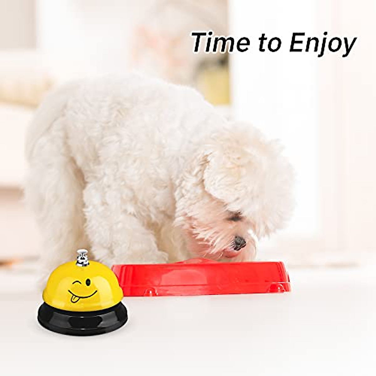 3 Pieces Desk Bell for Service, Smile Face Call Bell, Desk Bell 3 Inch Diameter, Call Bells with Metal Anti-Rust Construction,Front Desk Bell for Hotel, Restaurant, Office, Schools (Red, Yellow, Blue)