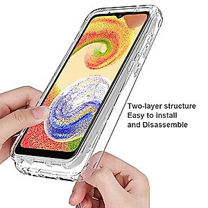 Dzxouui for Samsung Galaxy A04 Case, Samsung Galaxy A02 Case, Cute Crystal TPU Bumper Shockproof Protective Phone Case Cover with [2 Pack] Screen Protector, Clear