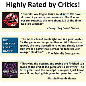 Throw Octopus! Tile Game | Family Board Game | Strategy Game | Puzzle Game | for Kids and Adults of All Ages | Ages 5 and up | 2-5 Players | Made