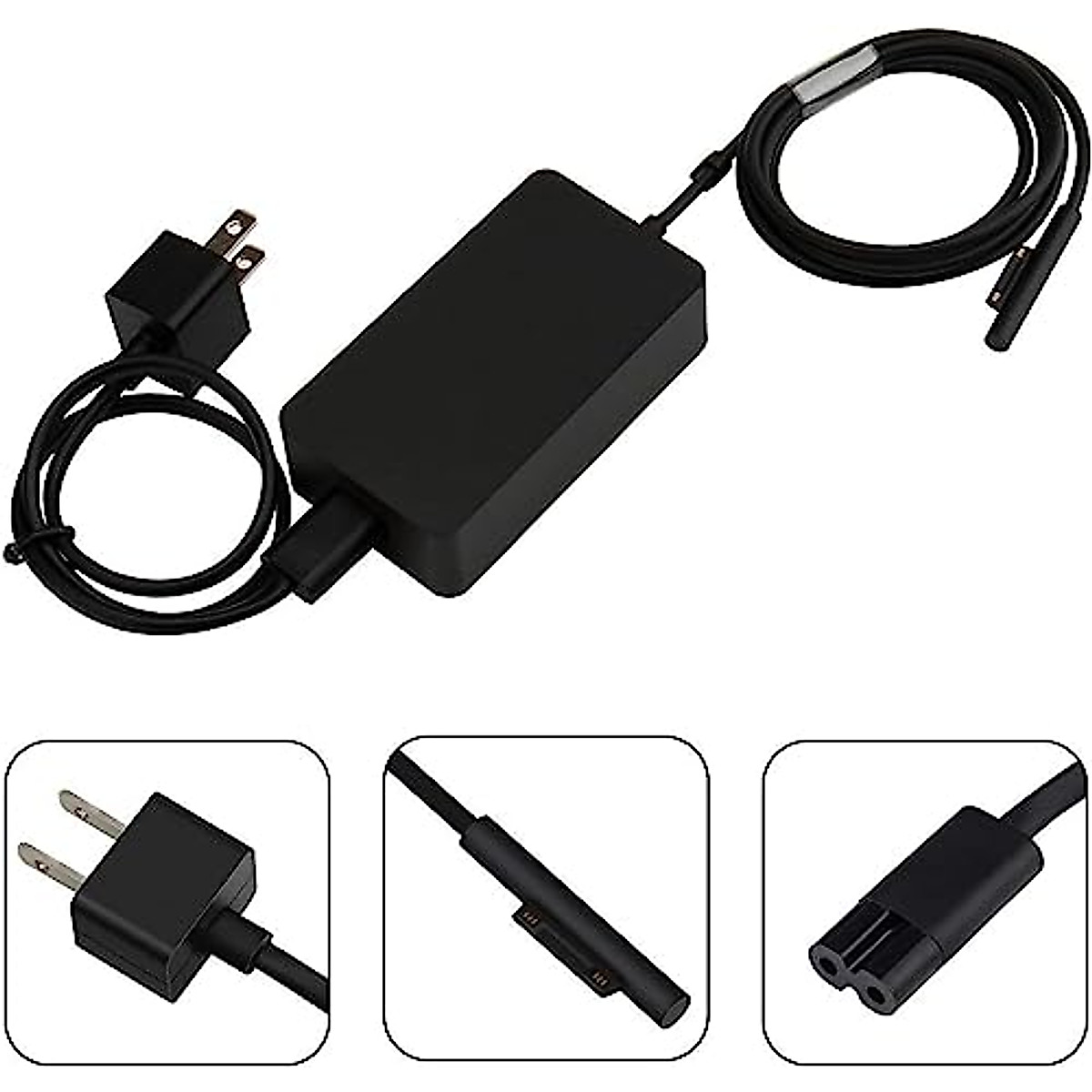 65W Surface Pro Charger Replacement for Microsoft Surface Pro 3/4/5/6/7/7+/8/9/X Power Supply Adapter,Compatible for Surface Laptop 1/2/3/4/5 Surface Go/2/3 Surface Book and Windows Laptop Charger