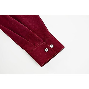 Karlywindow Mens Medieval Pirate Shirt Retro Renaissance Viking Long Sleeve Lace Up Mercenary Halloween Scottish Tops Wine Red