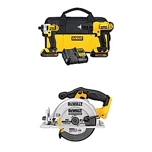 DEWALT DCK240C2 20v Lithium Drill Driver/Impact Combo Kit (1.3Ah) with 20V MAX Circular Saw