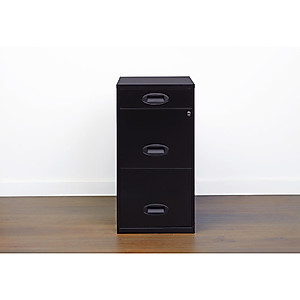 Realspace® SOHO 18"D 3-Drawer Organizer Vertical File Cabinet, Black