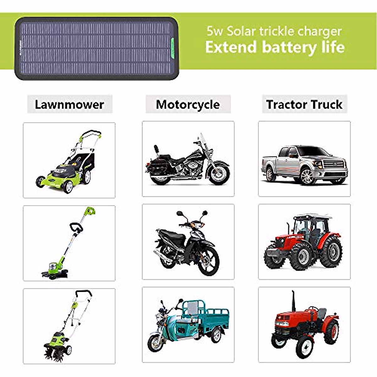 ALLPOWERS 18V 12V 5W Portable Solar Panel Car Boat Power Solar Panel Battery Charger Maintainer for Automotive Motorcycle Tractor Boat RV Batteries