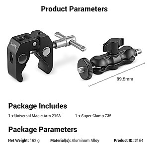 SmallRig Multi-Functional Ballhead Clamp Double Ball Adapter with Bottom Clamp - 2164