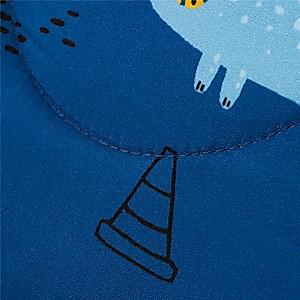 Meeting Story Construction Truck Car Twin Comforter Set for Boys,5 Pieces Dinosaur Bedding Set with Sheets and Pillowcases，Excavator Lightweight Microfiber Bedding Sets（Blue，Twin5pcs）