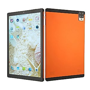 10.1in Tablet for Android11,Kid Tablet PC 6GB 128GB Memory,2.4G 5G WiFi,1920x1080 IPS Front 5MP Rear 13MP Calling Tablet,BT5.0,GPS,G Sensor,Orange