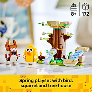 LEGO Spring Animal Playground Building Toy - Pretend Play Set with Squirrel and Bird Figure for Boys and Girls, Ages 8+ - Easter Basket Gift for Kids - 40709