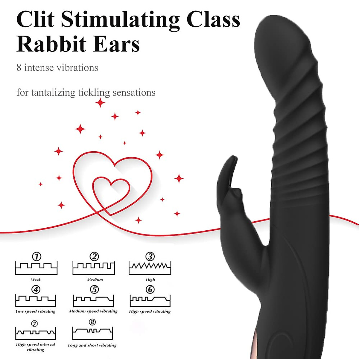 Deep Vibrating Massager Personal Handheld Vibrators Massage Personal Portable Massager 8 Speeds Vibration Pleasure for Body Women Female Gifts (Balck)