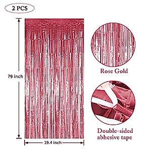 Bachelorette Party Decorations I Rose Gold Shower Curtain, Stripper Man Hanging Swirls and Banner for Birthday Decorations Wedding Engagement Bachelorette Party Supplies Bridal Shower Naughty Supply